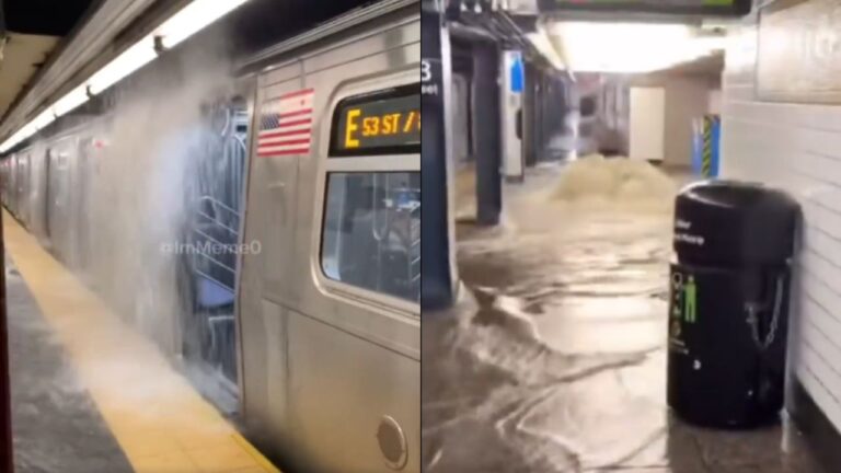 Terrifying Flood Video in New York Shows Water Rushing into Subway ...
